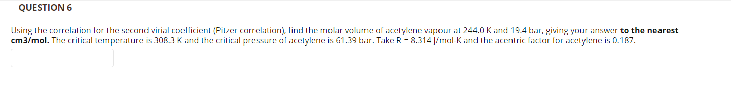 Solved Using The Correlation For The Second Virial