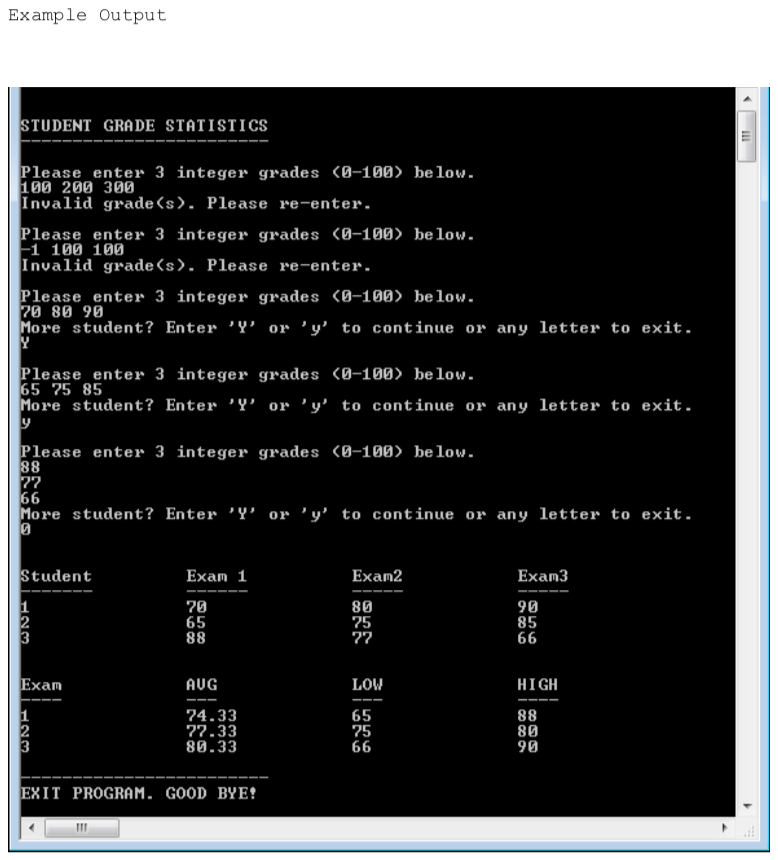 Solved Student Grade Statistics Each semester 3 exams are | Chegg.com