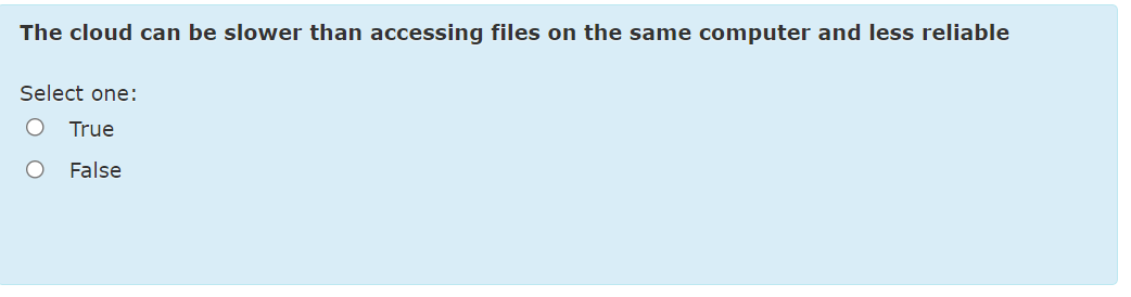 Solved The cloud can be slower than accessing files on the | Chegg.com