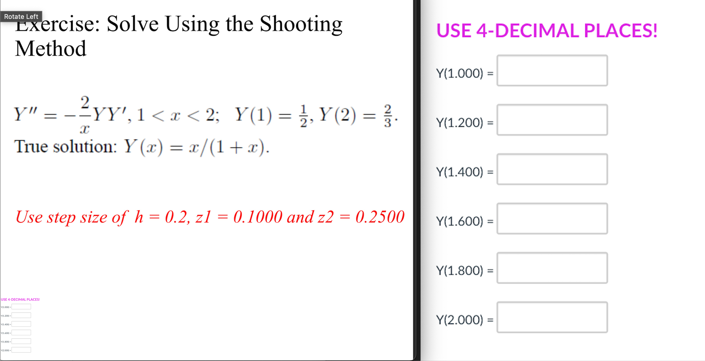 Solved Exercise: Solve Using the Shooting Method | Chegg.com