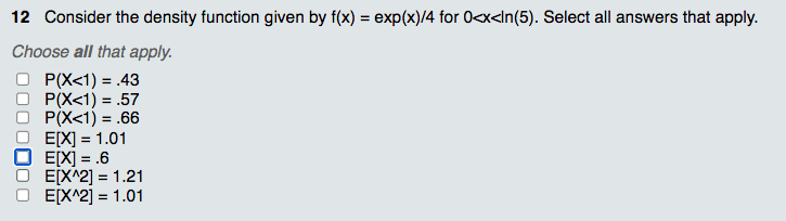Solved 12 Consider the density function given by f(x) = | Chegg.com