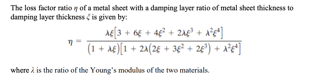 Solved The loss factor ratio η of a metal sheet with a | Chegg.com