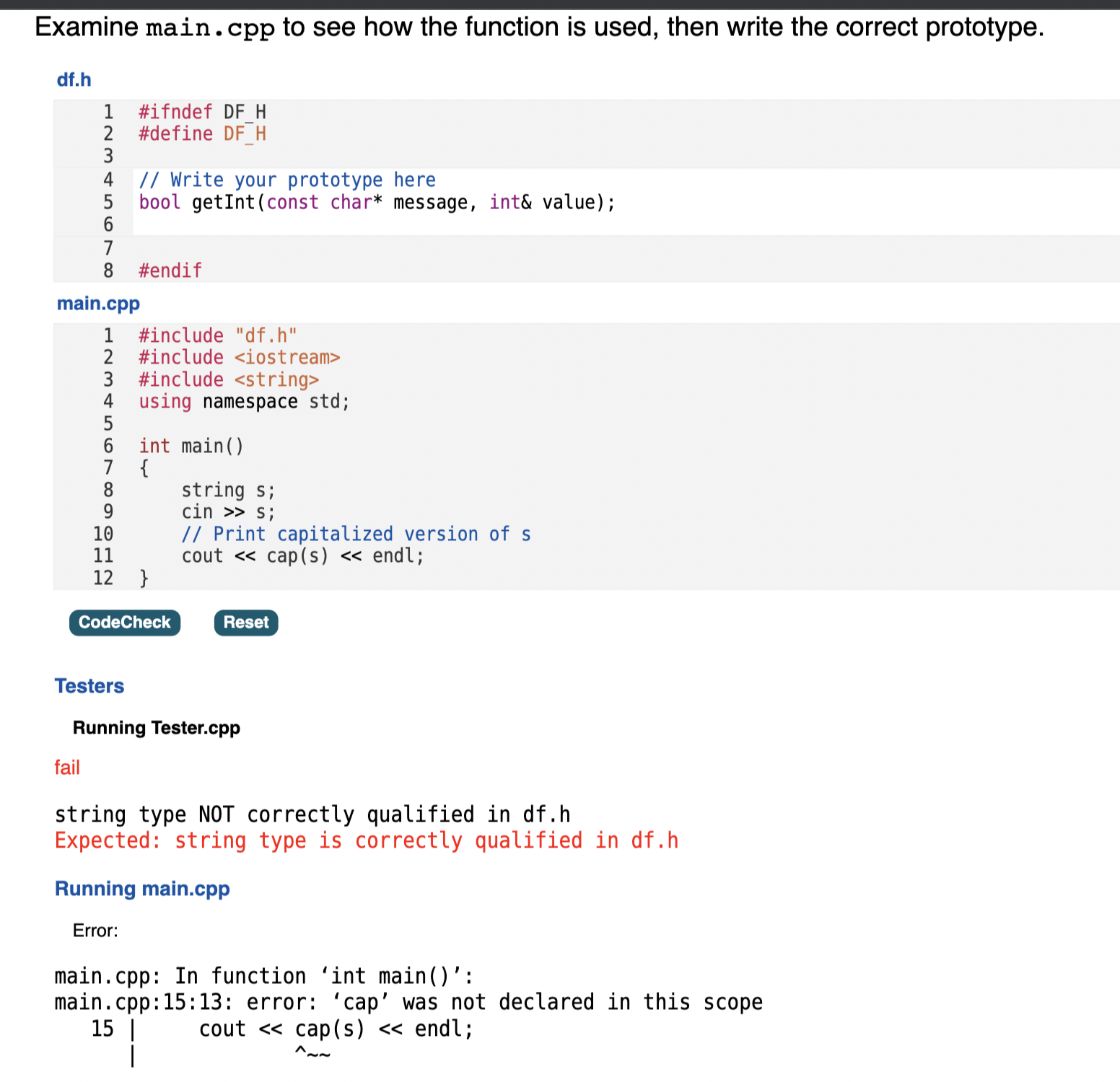 Solved what am i doing wrong. C++. I cannot edit the | Chegg.com