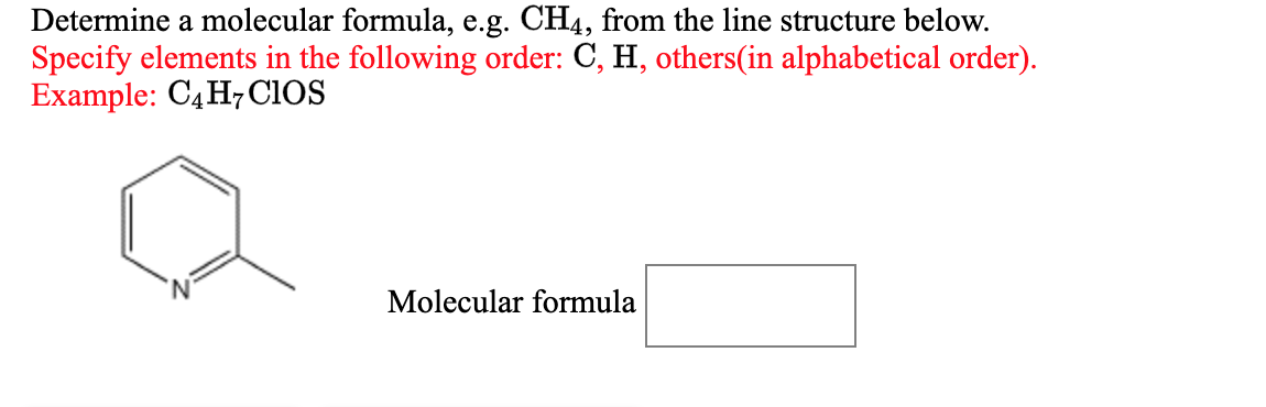 Solved Determine a molecular formula, e.g. CH4, from the | Chegg.com
