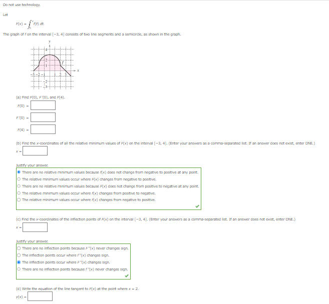 Solved Do not use tochnolagy. Let F(x)=∫xf(t)dt. The graph | Chegg.com