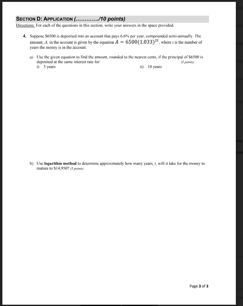 Solved SECTION D: APPLICATION (............../10 points) | Chegg.com