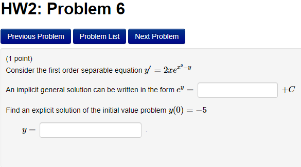 Solved HW2: Problem 5 Previous Problem Problem List Next | Chegg.com
