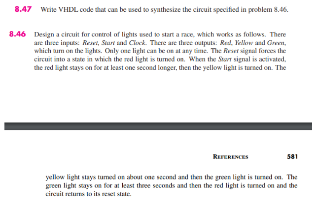 Solved 8.47 Write VHDL code that can be used to synthesize | Chegg.com