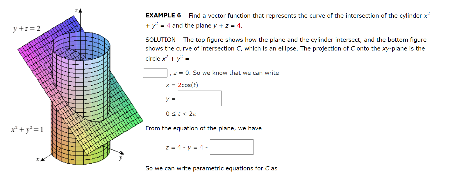 Solved EXAMPLE 6 Find a vector function that represents the | Chegg.com