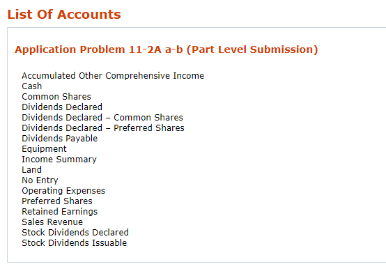 Solved Application Problem 11-2A a-b (Part Level Submission) | Chegg.com