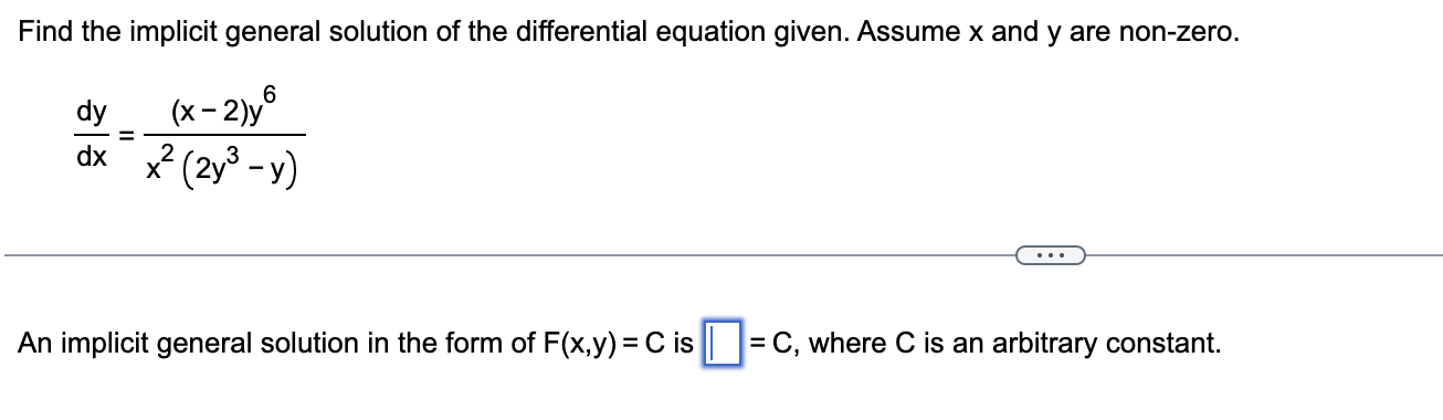 Solved Find the implicit general solution of the | Chegg.com