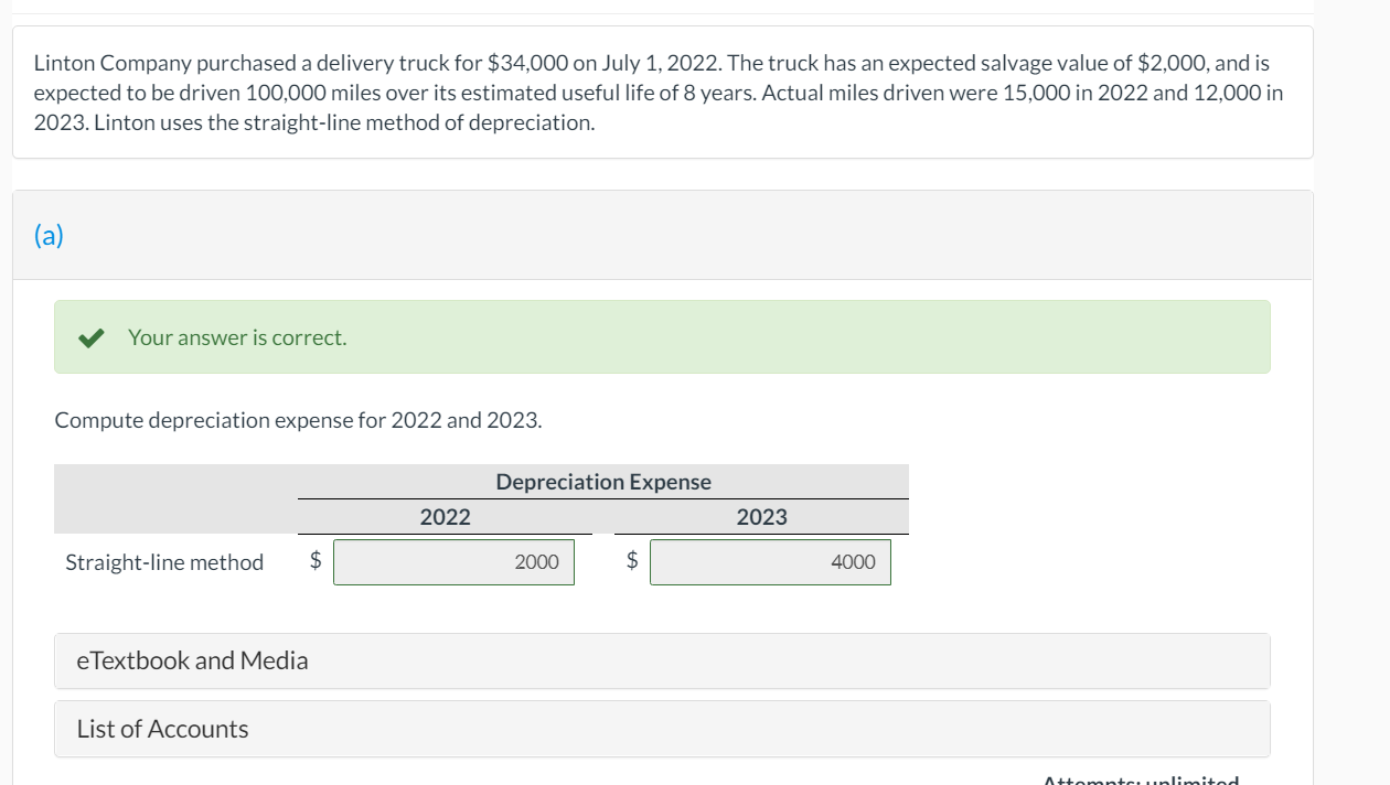 Solved Linton Company purchased a delivery truck for $34,000 | Chegg.com