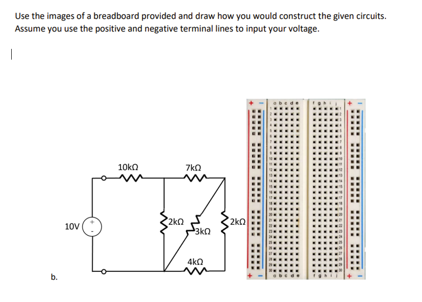 Solved Use the images of a breadboard provided and draw how | Chegg.com