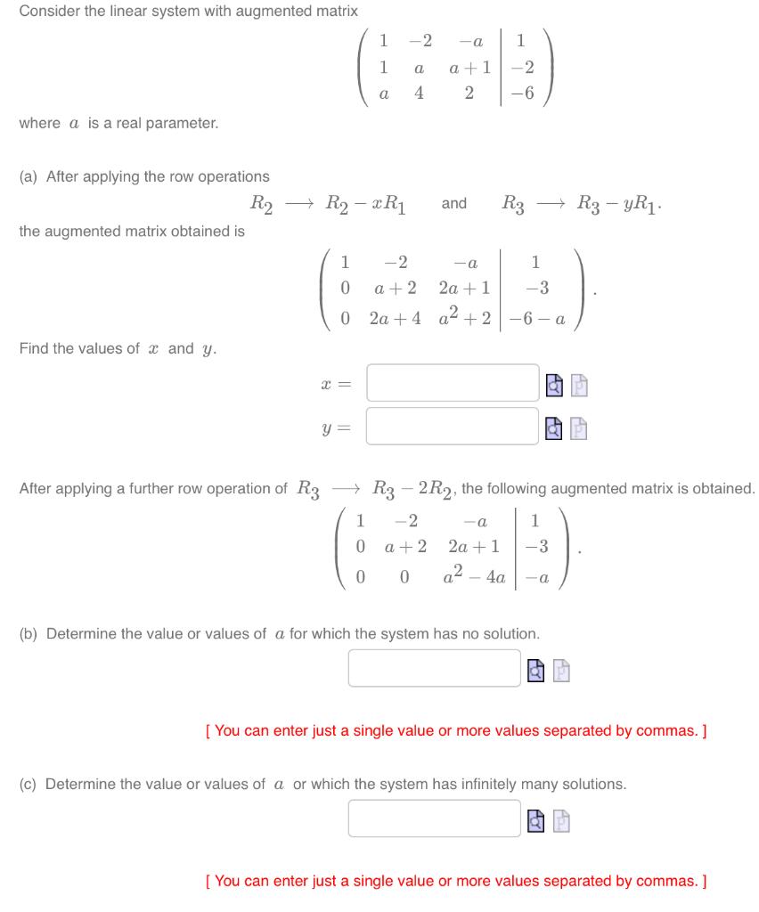 [Solved]: Consider the linear system with augmented matrix