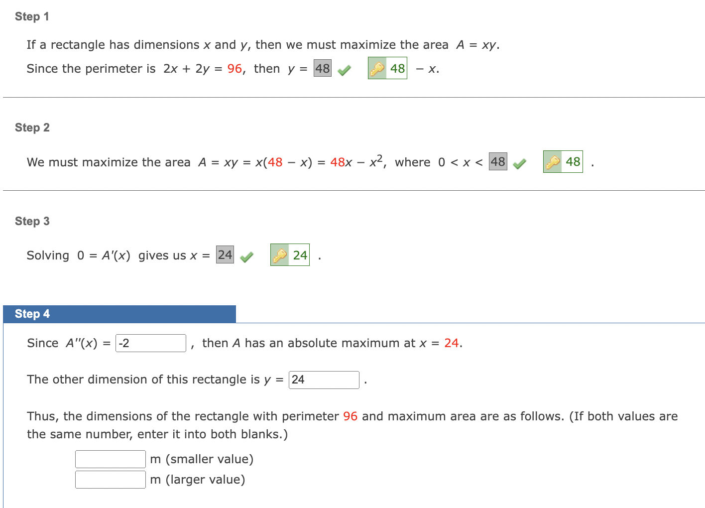 Solved Step 1 If a rectangle has dimensions x and y, then we | Chegg.com