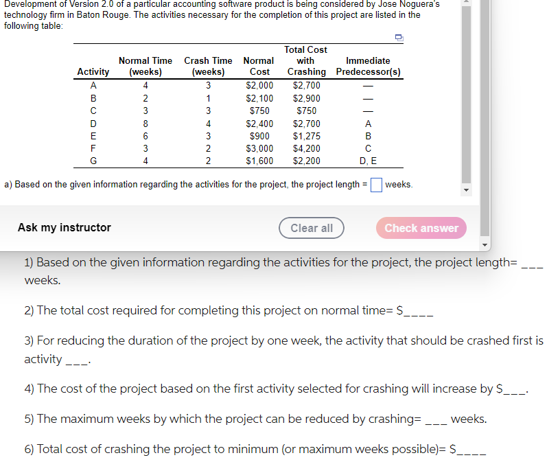 Solved Development of Version 2.0 of a particular accounting | Chegg.com