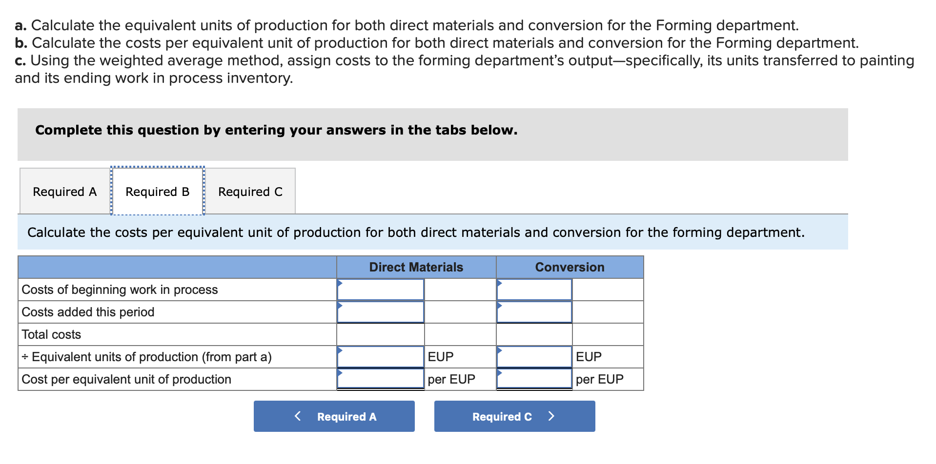 Solved There are three parts to this question. Required A, B | Chegg.com