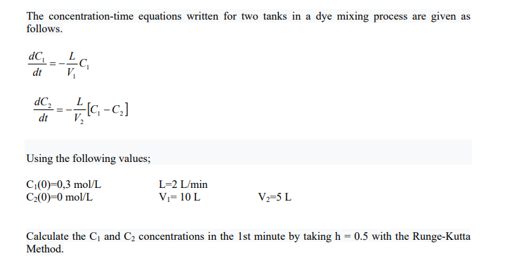 Solved The concentration-time equations written for two | Chegg.com