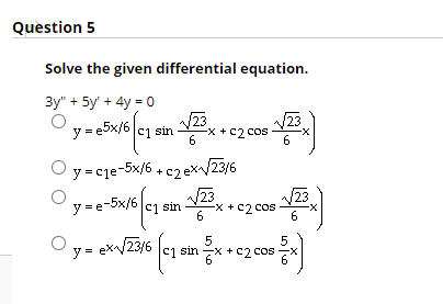 Solved Question 1 Solve the given differential equation. D3y | Chegg.com