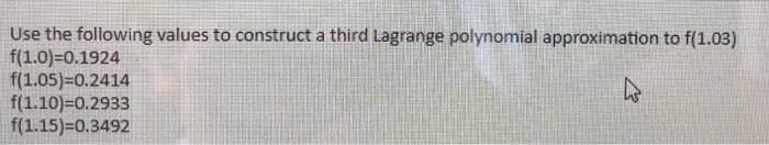 Solved Use the following values to construct a third | Chegg.com