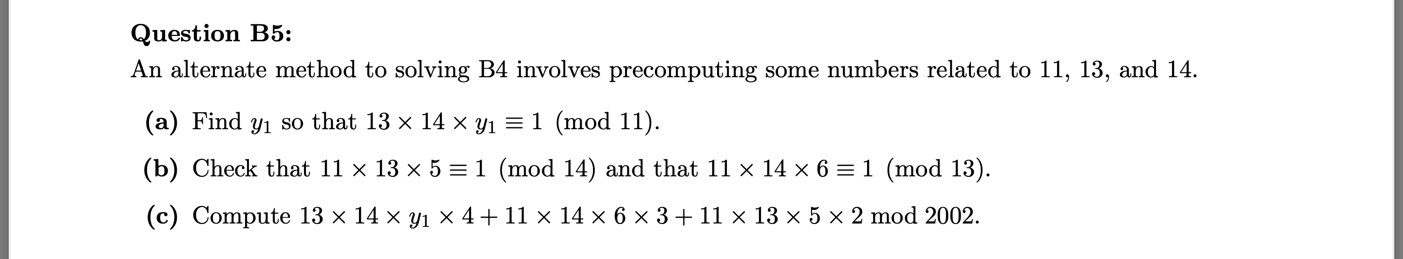 Solved Question B5:An alternate method to solving B4 | Chegg.com