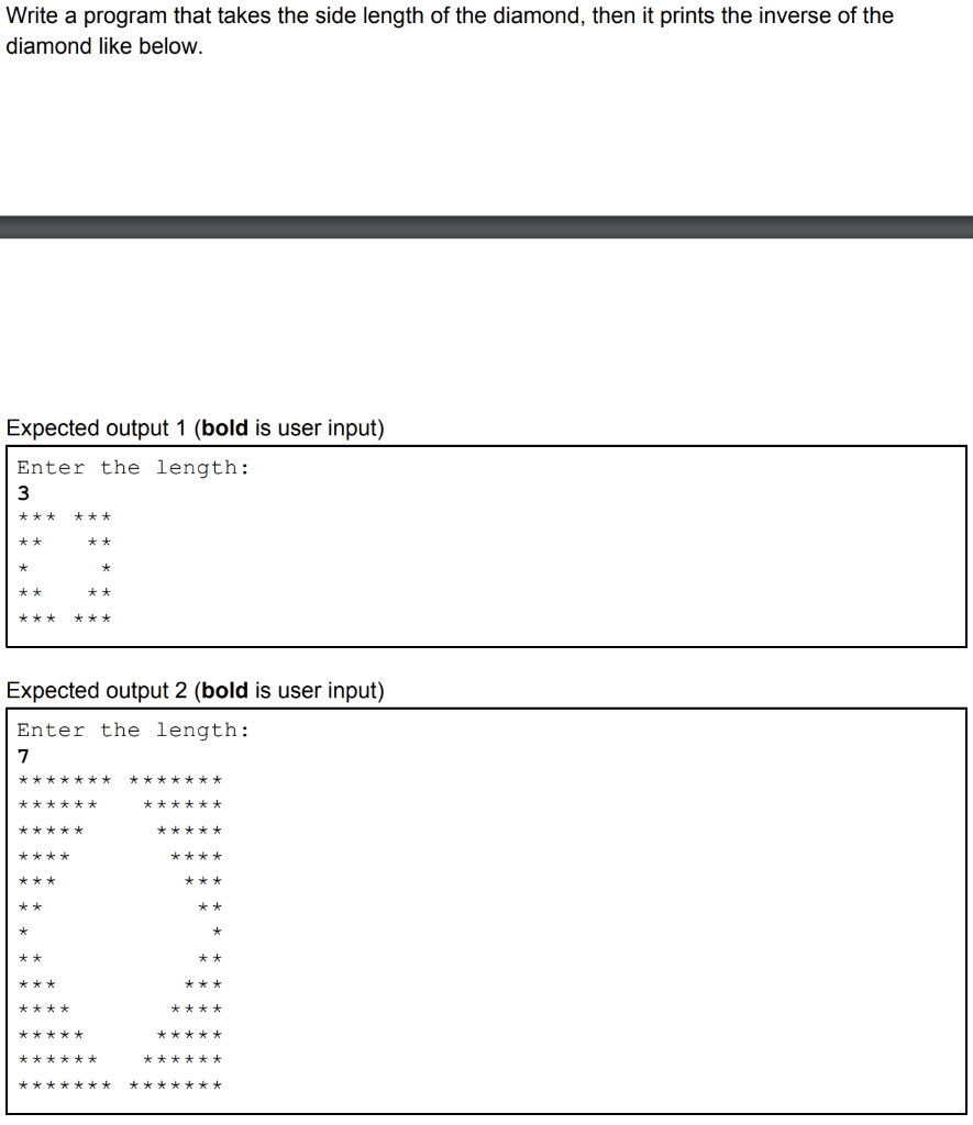 Solved Write a program that takes the side length of the | Chegg.com