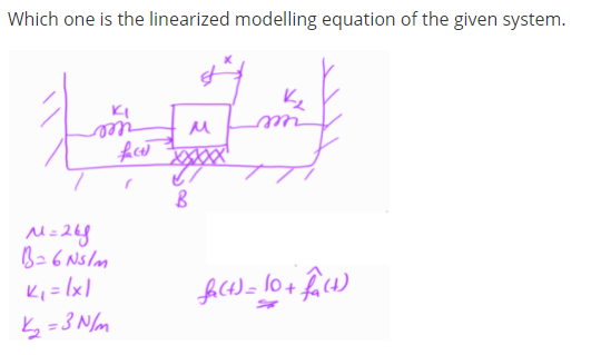 Solved Which one is the linearized modelling equation of the | Chegg.com