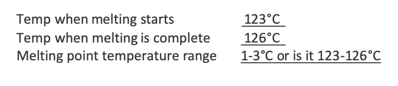 Solved How do I determine the melting point range? I am | Chegg.com