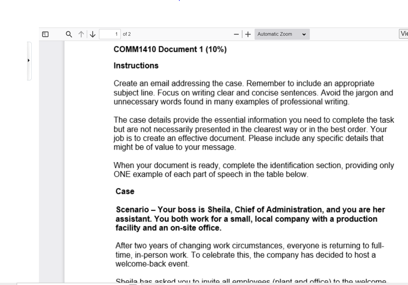Instructions Create an email addressing the case. | Chegg.com