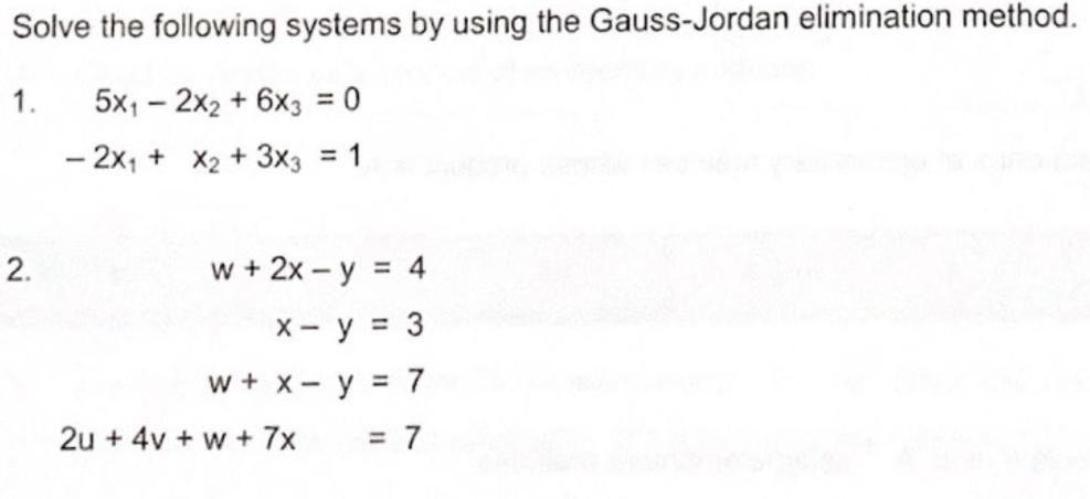 Solved helpSolve the following systems by using the | Chegg.com