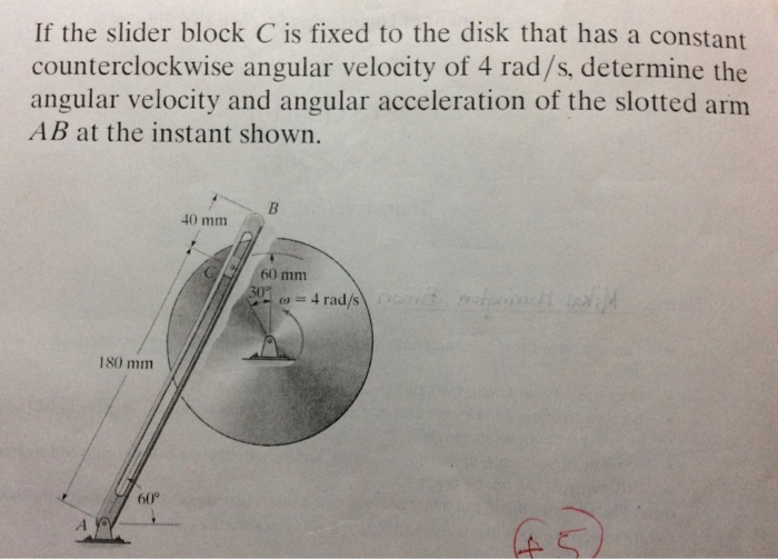 Solved If the slider block C is fixed to the disk that has a | Chegg.com
