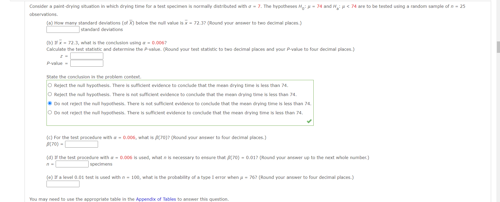 Solved (a) How many standard deviations (of xˉ ) below the | Chegg.com