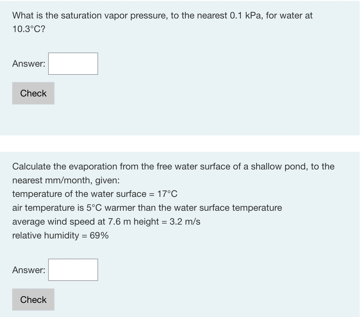 Solved What is the saturation vapor pressure, to the nearest | Chegg.com