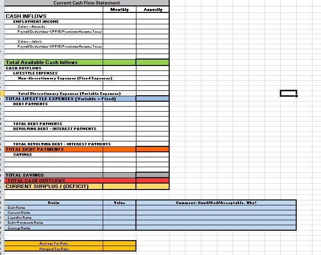 Current Cash Flow Statement Averaqe Tax Rate Marainal | Chegg.com