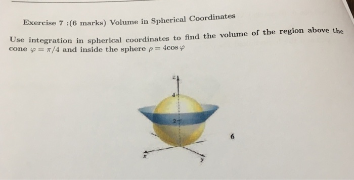 Solved Volume in spherical Coordinates see integration in | Chegg.com