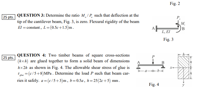 Solved Fig. 2 25 pts. QUESTION 3: Determine the ratio M./P, | Chegg.com Solved Fig. 2 25 pts. QUESTION 3: Determine the ratio M./P, | Chegg.com