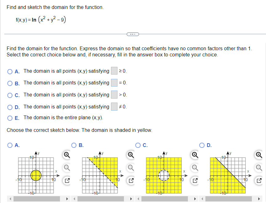Solved Find and sketch the domain for the function. | Chegg.com