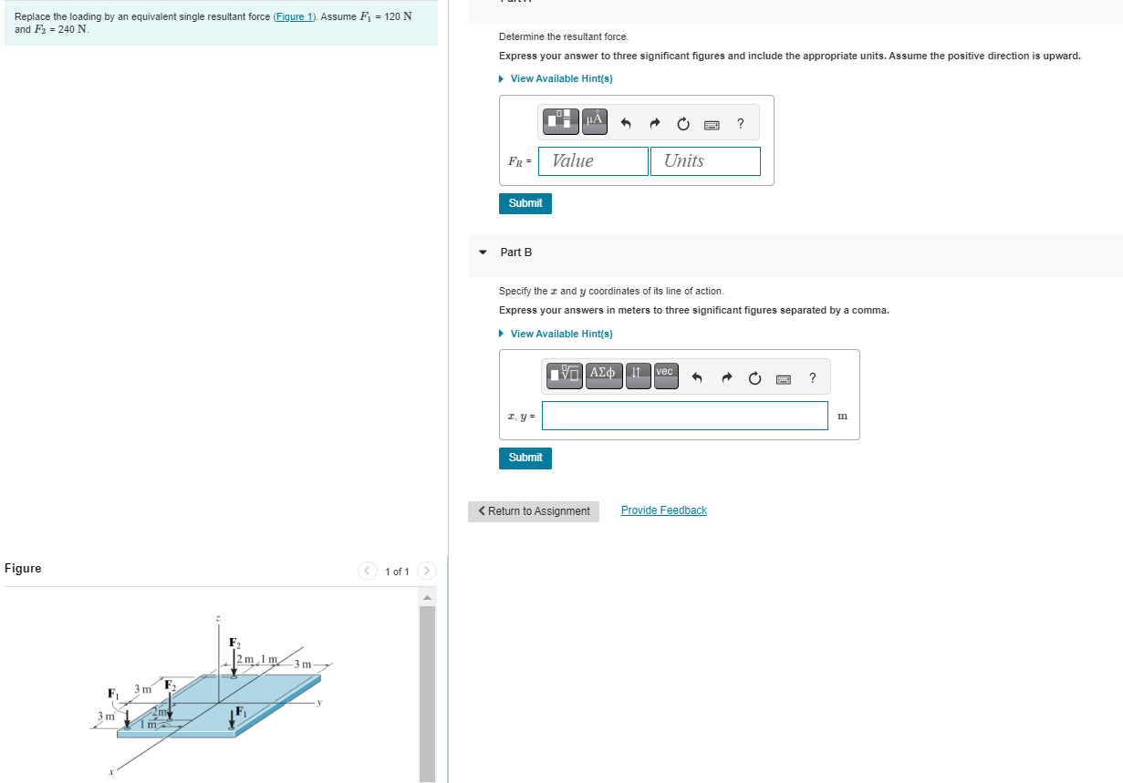 Solved Replace the loading by an equivalent single resultant | Chegg.com