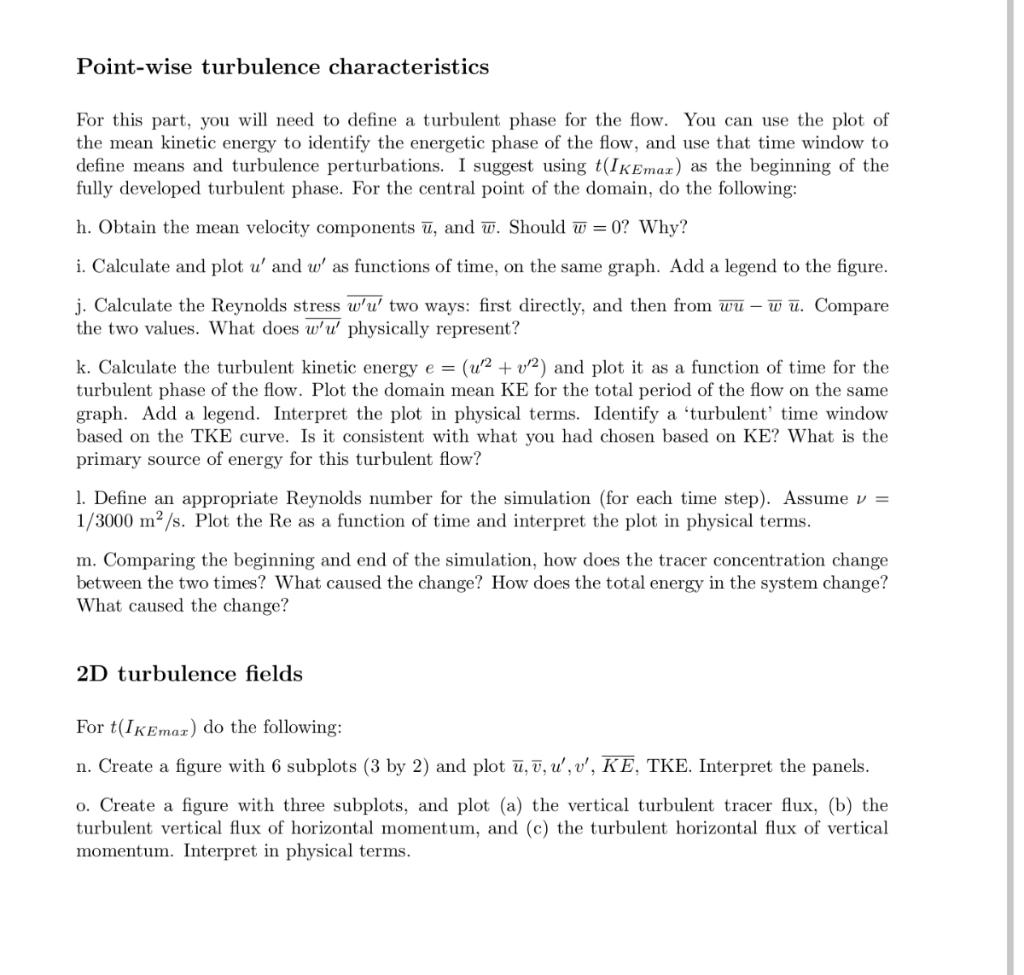 Solved Description of the flow a. Using subplot, make a | Chegg.com