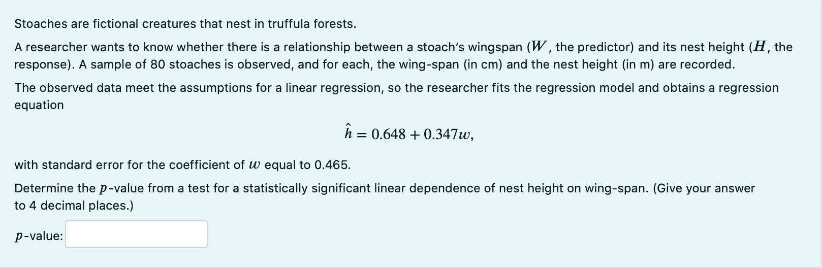 Solved Stoaches are fictional creatures that nest in | Chegg.com
