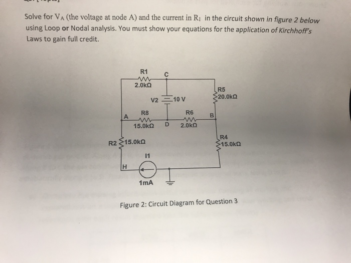 Solved Solve for V_A (the voltage at node A) and the current | Chegg.com