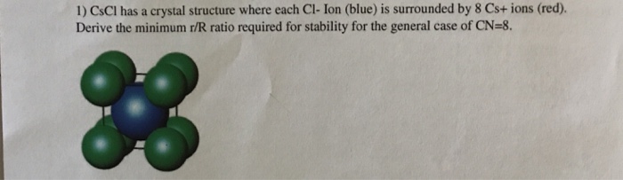 Solved CsCl has a crystal structure where each Cl- Ion | Chegg.com