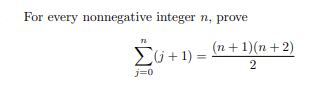 Solved For every nonnegative integer n, prove 26 +1) = (n + | Chegg.com