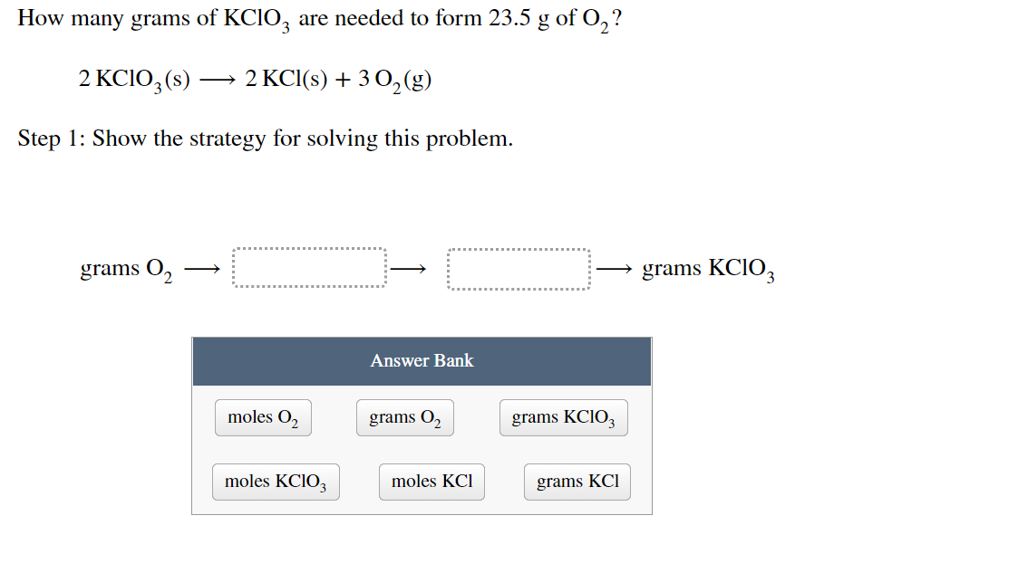 Solved How many grams of KClO2 are needed to form 23.5 g of | Chegg.com