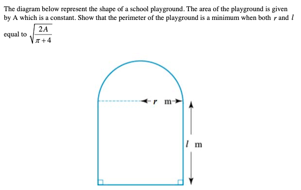 Solved The diagram below represent the shape of a school | Chegg.com