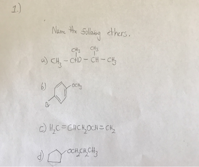 Solved mc the Sollowiha ethers CH3 CH3 ) CCH CH-CH oC Br | Chegg.com