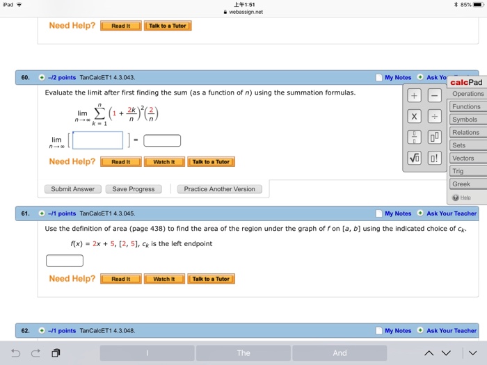 Solved Use The Rules Of Summation And The Summation Formulas