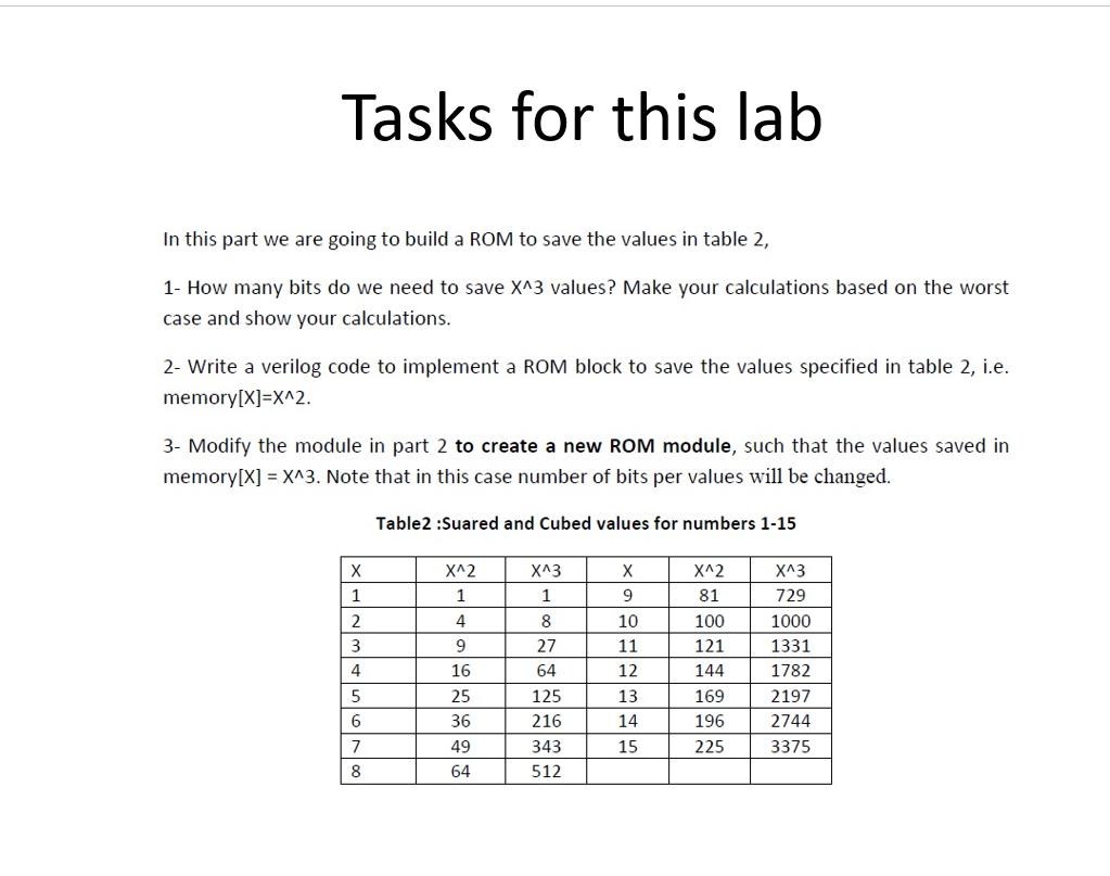 Solved Tasks for this lab In this part we are going to build | Chegg.com