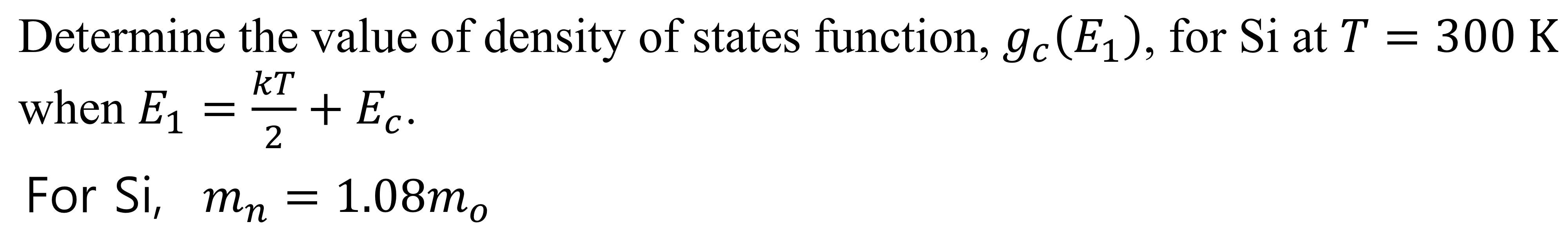 Solved Determine the value of density of states function, | Chegg.com