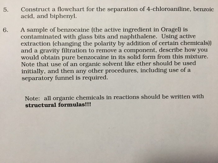 Solved Construct a flowchart for the separation of | Chegg.com